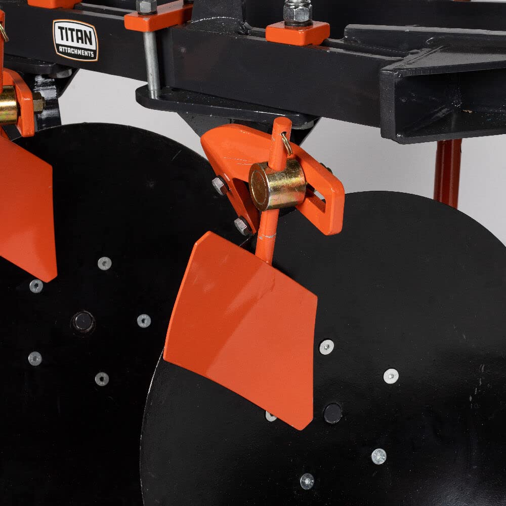 Titan Attachments Adjustable 2 Disc Bedder Plow, Category 2, 3 Point Quick Hitch Compatible
