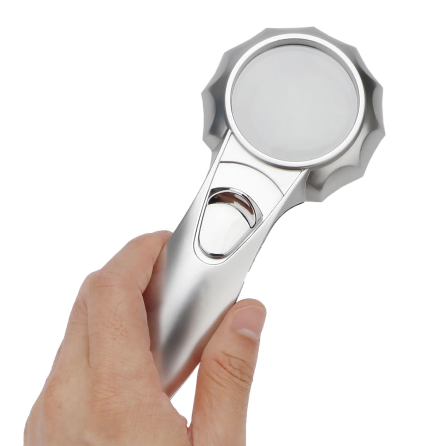 Rongon Magnifying Glass with Light Handheld Reading Magnifier Umbrella Shape with 6 LED Lights HD Reading Magnifying Lens Loupe (7X)