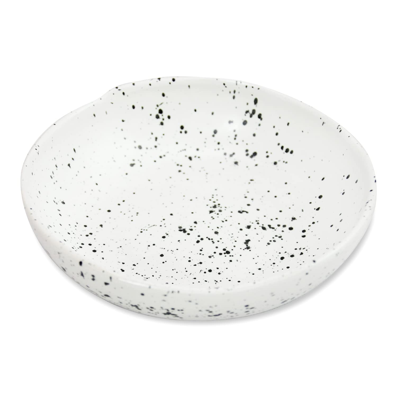 roro Handcrafted 7" Ceramic Bowls - Set of 2 | Speckled Egg White Stoneware Design | Ideal for Soup, Salad, Cereal, Pasta | Dining & Entertaining Decor | Artisan Crafted Kitchenware