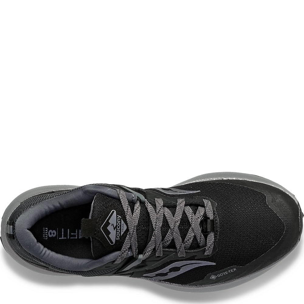 Saucony Women's Ride 15 TR Gore Tex Trail Running Shoe, Black/Charcoal, 8.5