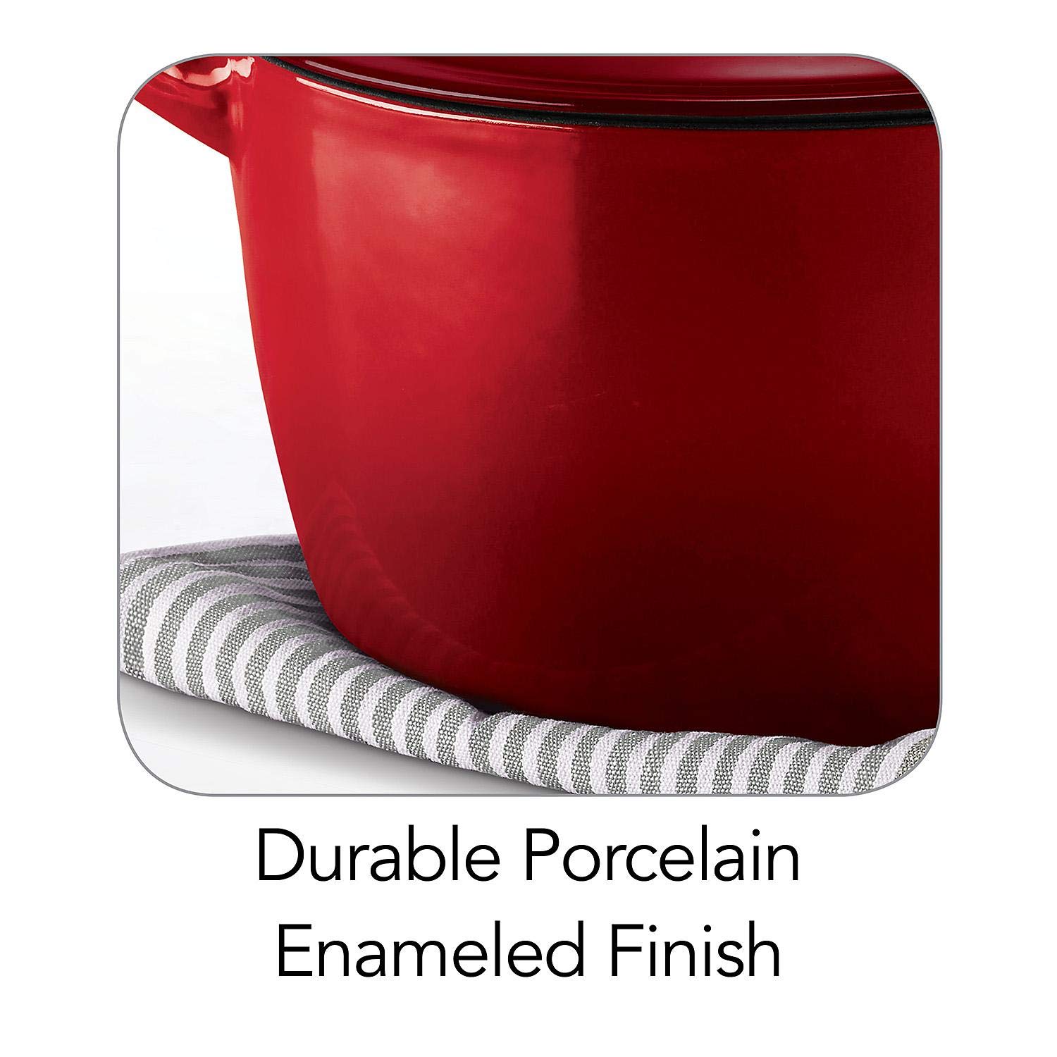 Tramontina Enameled Cast Iron 7-Qt. Covered Round Dutch Oven - Red
