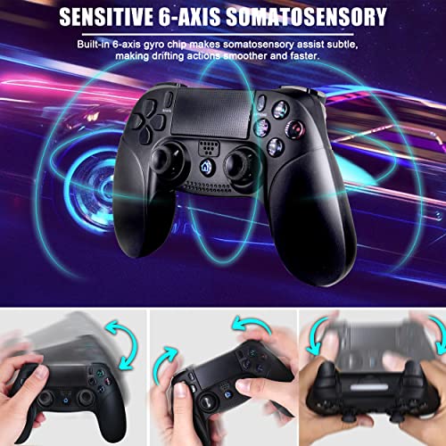 Wireless Controller,Classic Black Game Controller for PS4/Slim/Pro with Dual Vibration Game Joystick/Analog Sticks/6-Axis Motion Glass Jar Soap Dispenser - Silver Liquid Pump for Bathroom & Kitchen - Rust Proof Stainless Steel