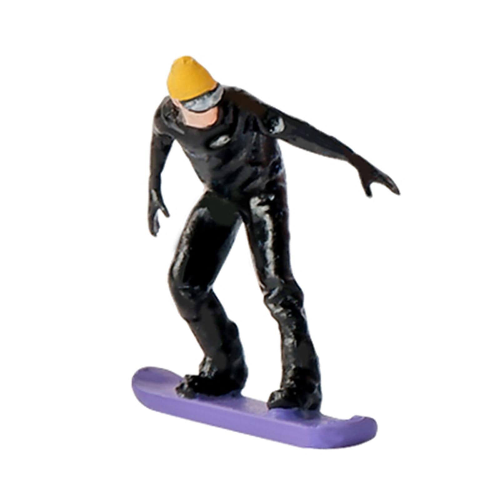 Vaveren 1/64 Scale Skiing Model People Figures Realistic Figures Tiny People Skier Figures Ornament for DIY Scene Diorama DIY Projects Layout Decor, Black