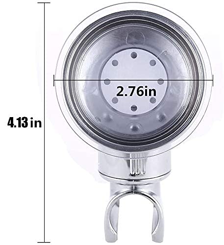 YIFEI Shower Head Holder Suction Cup Handheld Showerhead Bracket Adjustable Height Shower Holder, Removable Handheld Wand Holder Wall Mounted Suction Bracket (Silver-1pcs)
