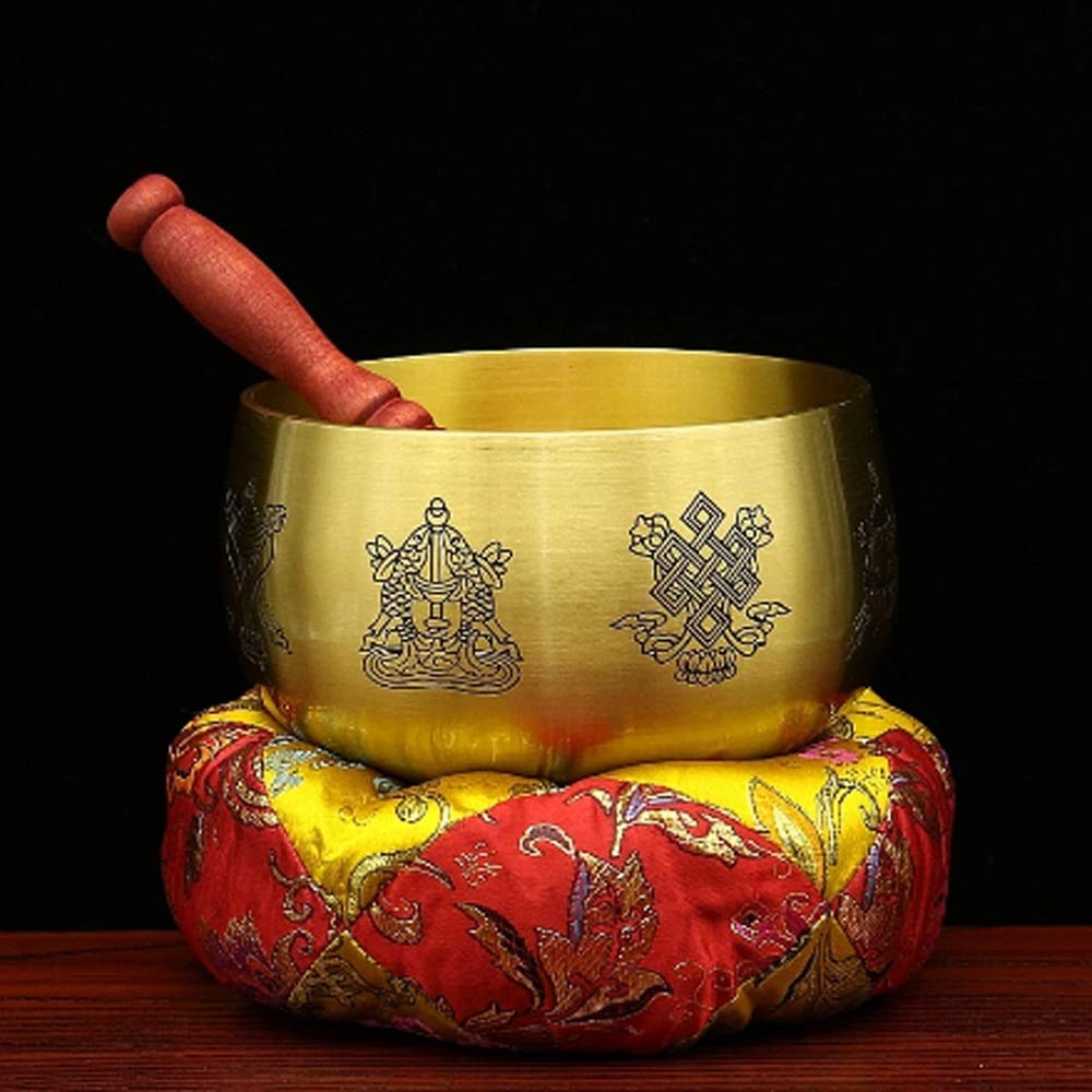 TJLSS Buddha Tibetan Bowl Music Bronze Bell Tibetan Bronze Singing Bowl Yoga Bronze Meditation Gift