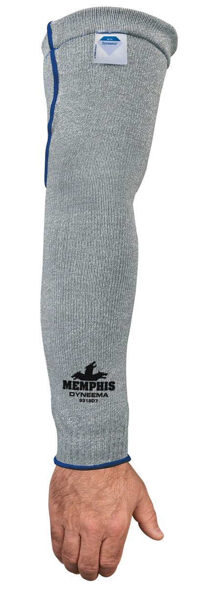 MCR Safety 9318D7 Memphis 7 Gauge Dyneema Sleeve, Gray, 18-Inch