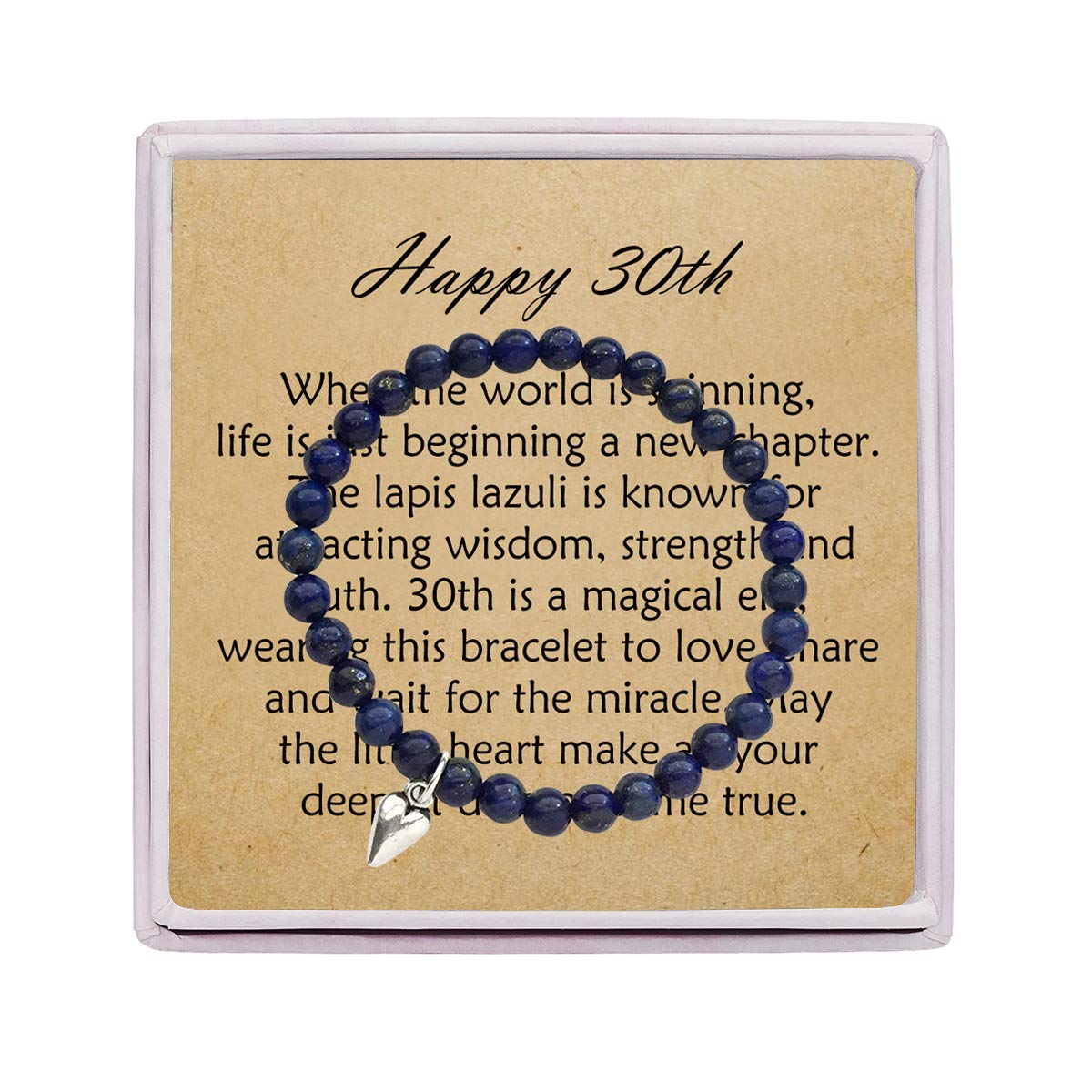 OFGOT7 30th Birthday Gifts for Women Turning 30 ā Bead Bracelet with Message Card & Gift Box - Thirtieth