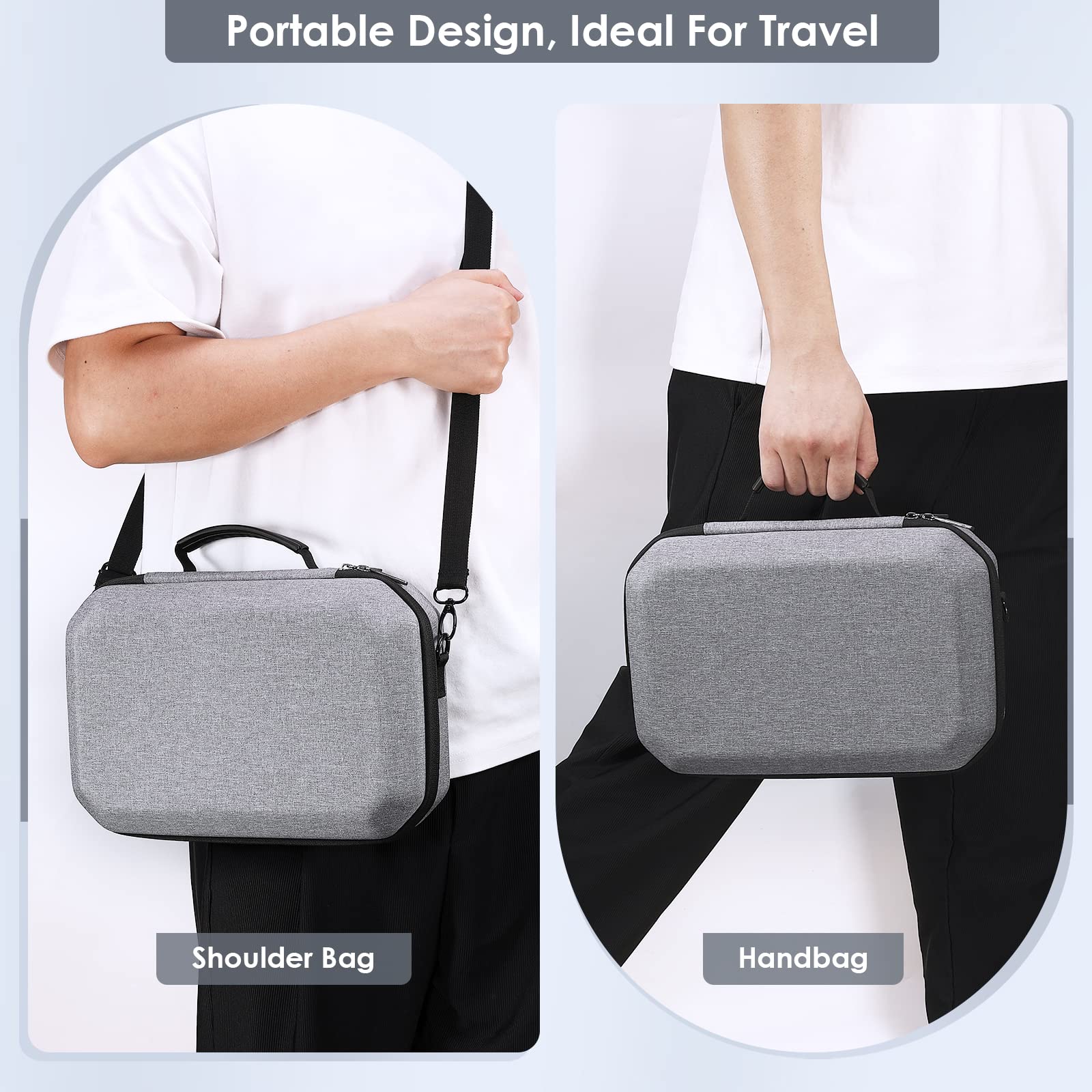 TiMOVO Hard Carrying Case for Meta/Oculus Quest 2,VR Travel Case Headset,Controller & Elite Strap, Lightweight Shockproof Protection Storage Case with Lens Cover, Shoulder Bag for Quest 2 Accessories