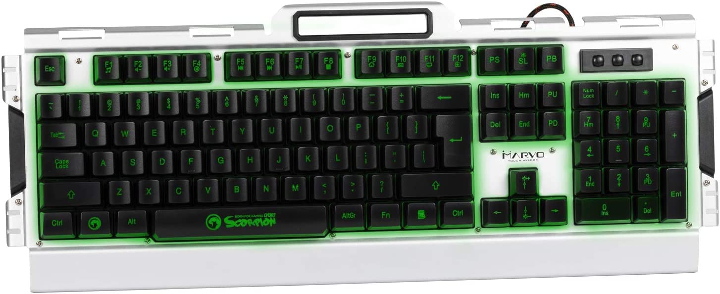 Ultimaxx Marvo CM303 Scorpion 3-in-1 Backlit Gaming Combo - Includes: Full Size Keyboard, Mouse & Headset Plus Deluxe Cleaning Kit