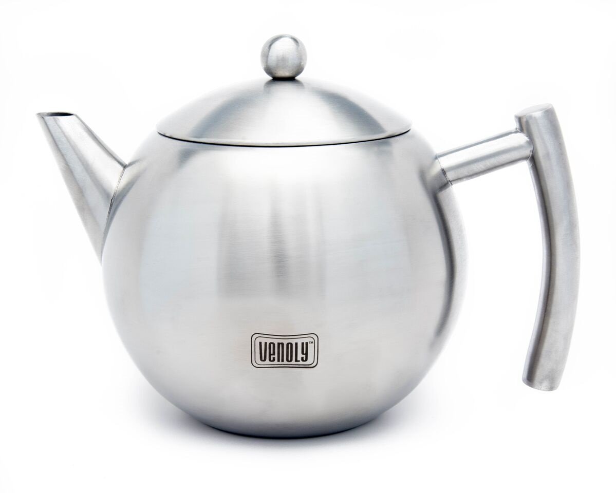Stainless Steel Tea Pot With Removable teapot Infuser For Loose Leaf & Tea Bags - Dishwasher Safe & Heat Resistant - 1.5 Liter - By Venoly