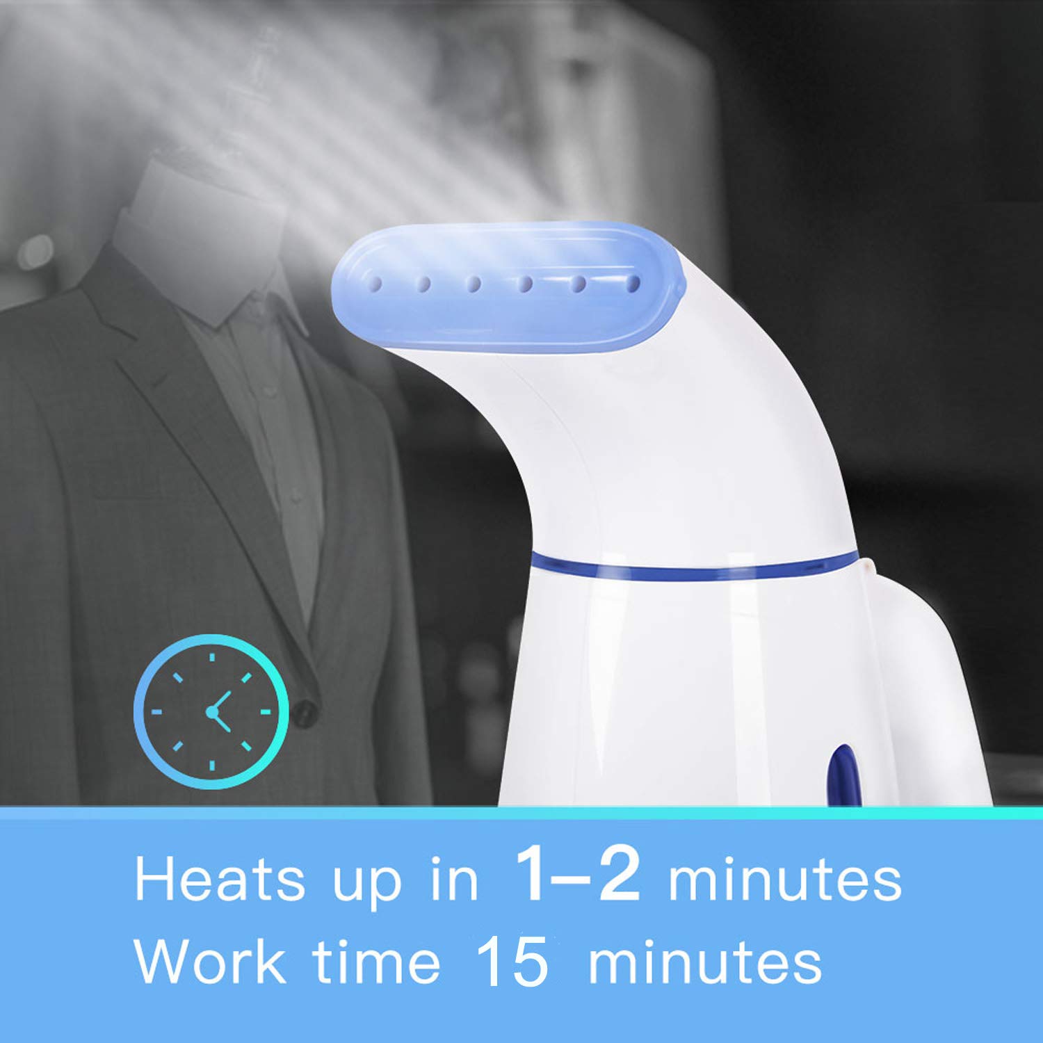 OGHom Steamer for Clothes Steamer, Handheld Garment Steamer 240ml Portable Clothing Steam Iron