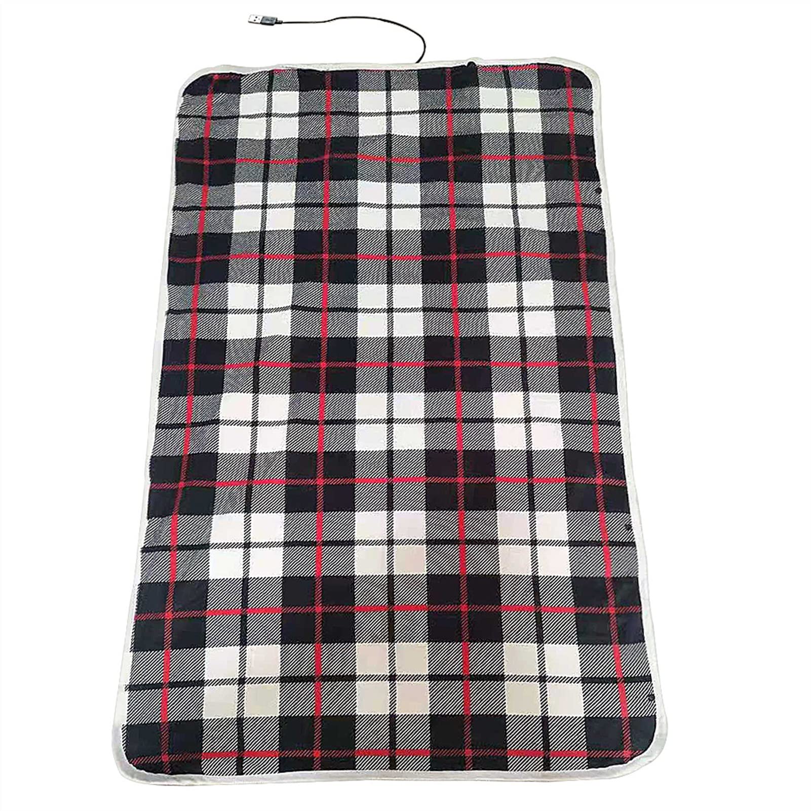 USB Heated Shawl Wrap Electric Heating Shawl Soft Flannel Throw Blanket Warm Winter Heated Cape Lap Blanket for Office Home Shoulder Neck Pain Relief ( Color : Black+Red+White , Size : 140*80cm )