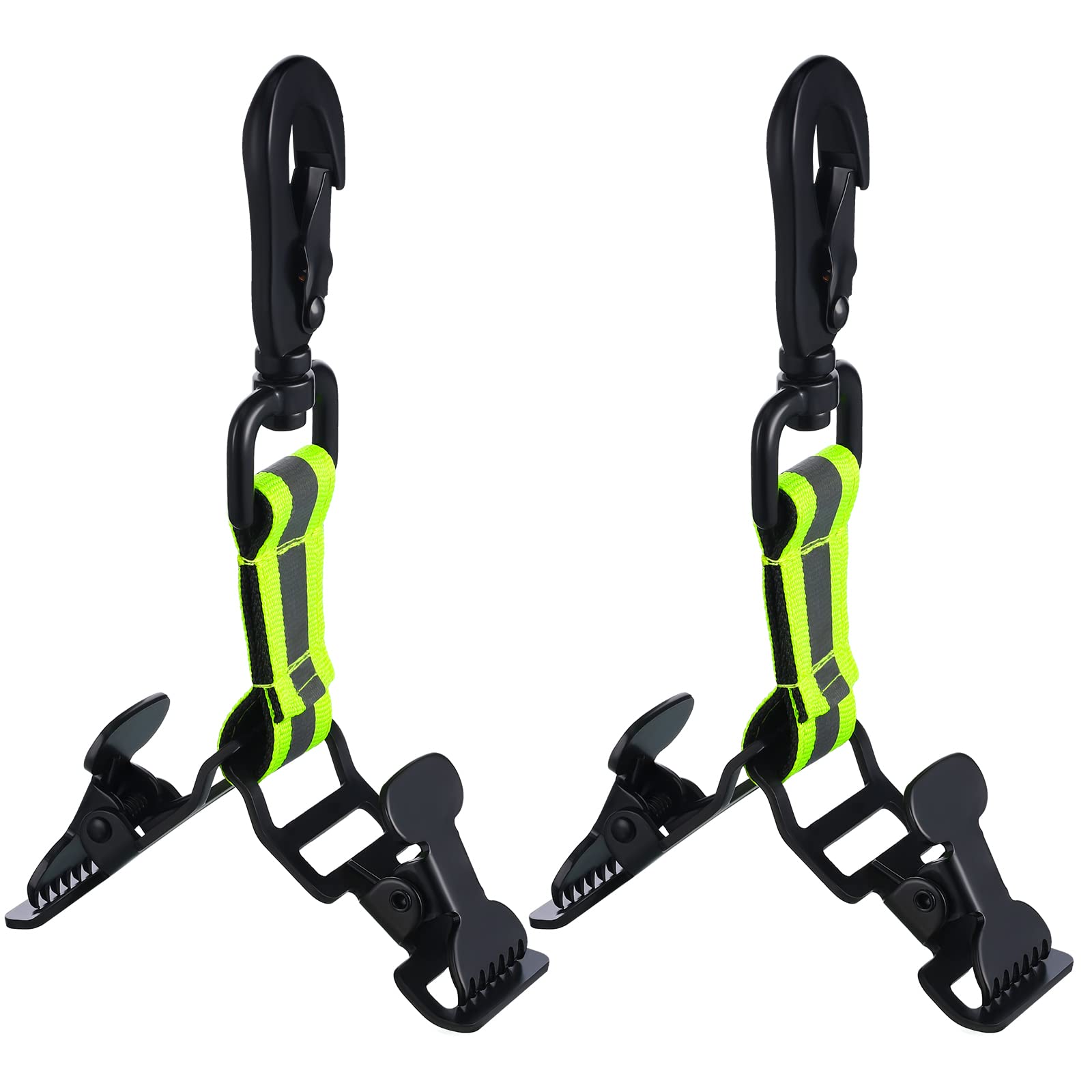 Yingzhao 2 Pieces Firefighter Glove Strap Safety Glove Holder Glove Clips Glove Belt Clip for Work Firefighter Rescue(Green)