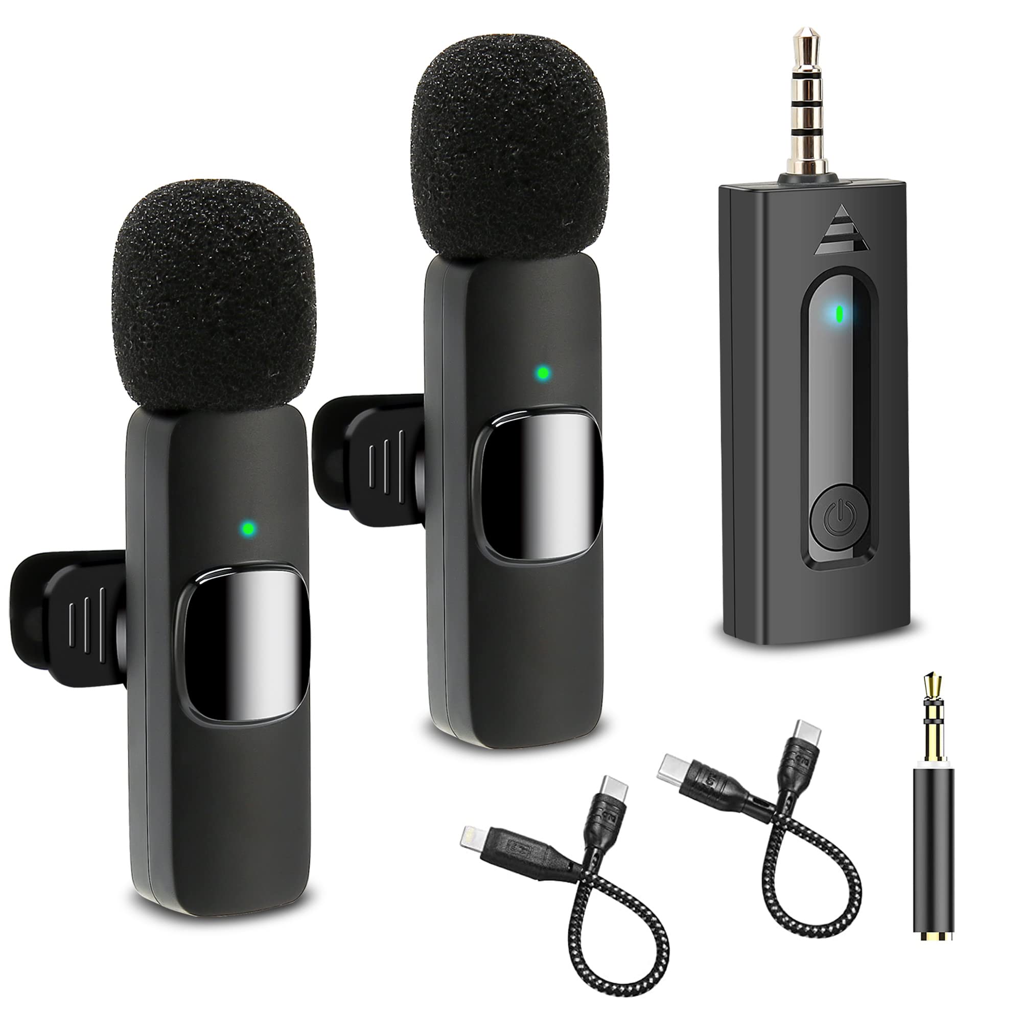 Wireless Lavalier Microphone for iPhone, Android Phone, Wireless Tie Lapel Microphone, Tie Microphone, Ultra Low Latency, Lapel Noise Canceling Microphone, For Interviewing Video Podcast, Tiktok Vlog