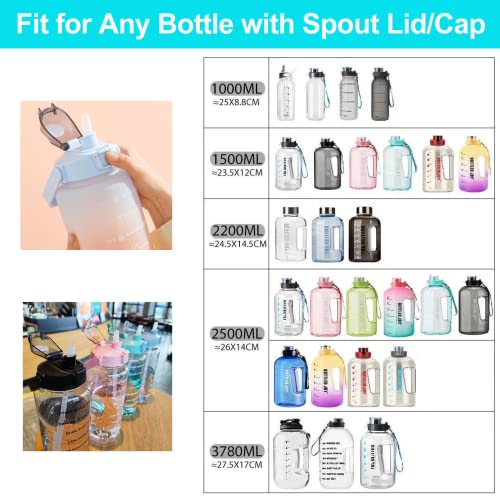 TeHappy Water Bottle Straw for Replacement, Reusable Straws for 64oz and 128oz Big Bottles Jugs, 4 Extra Long 14.9ββ Straw with 2 Cleaning Brushes Set of 6, Cut to Fit Any Bottle
