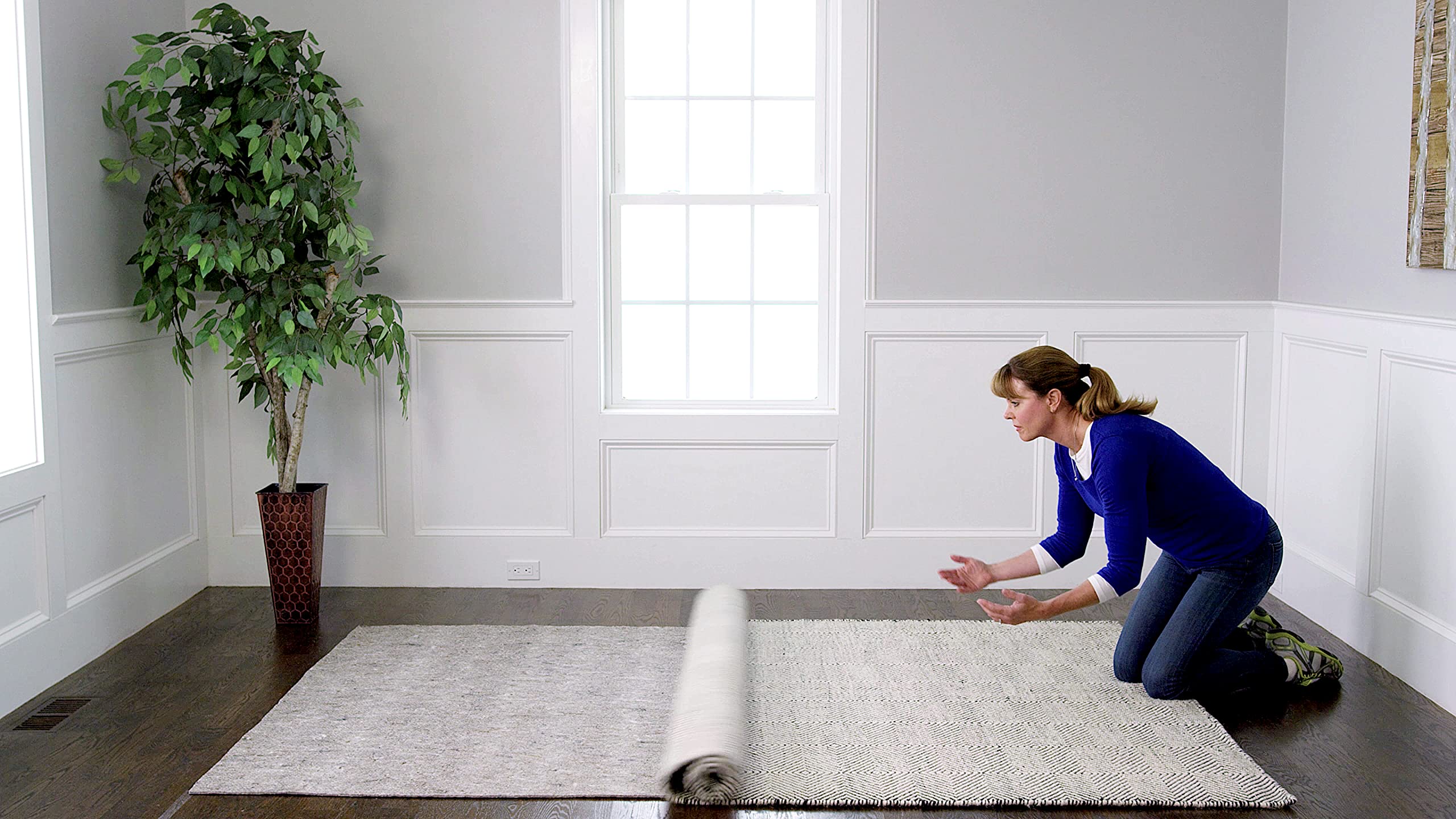 RUGPADUSA - Basics - 2'x6' - 1/4" Thick - Felt + Rubber - Non-Slip Rug Pad - Cushioning Felt for Added Comfort - Safe for All Floors and Finishes