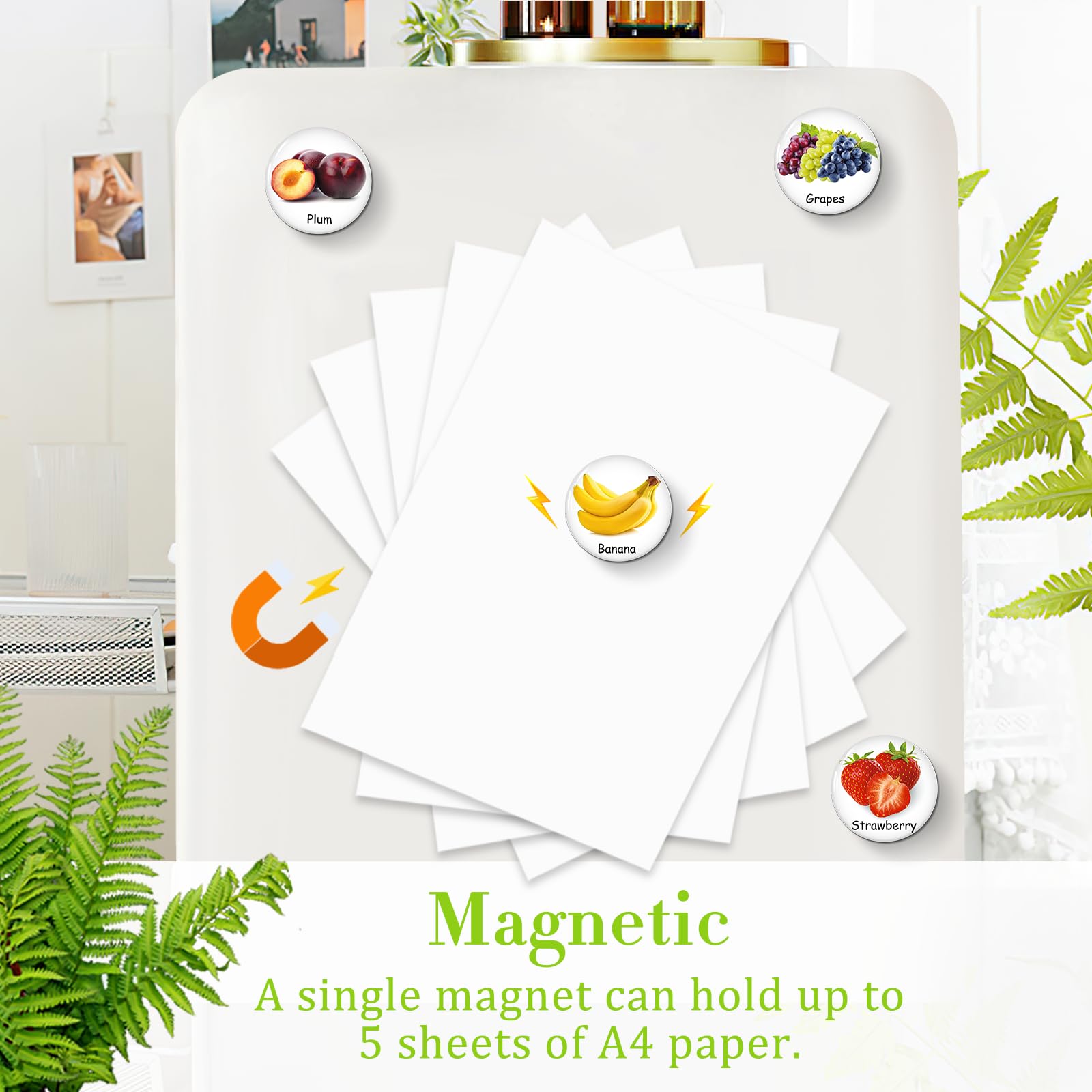 MORCART Fridge Magnets, 16PCS Food Fruit Magnets for Refrigerator Locker Whiteboard Decorative Magnetic Board Cabinets Classroom Office Cubicle School