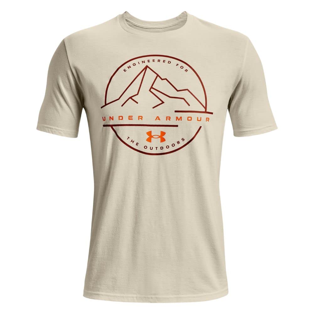 Under Armour Men's UA Coordinates T-Shirt - 1364956-279 - Stone/Blaze Orange - XL