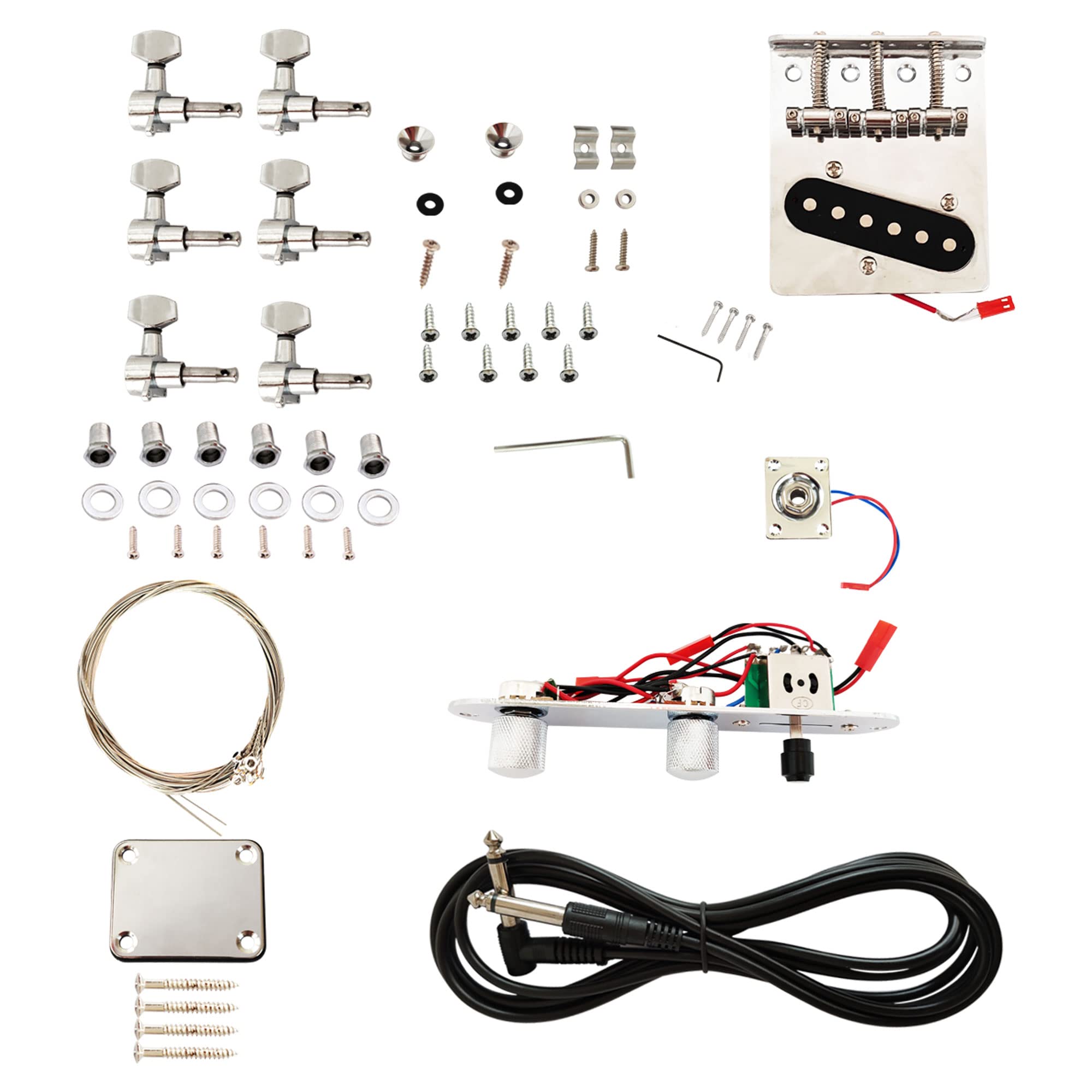 TL Style DIY Unfinished 6 String Electric Guitar Kit Basswood Body With Sanding Sealer,Maple Neck Rosewood Fingerboard,Includes All Parts