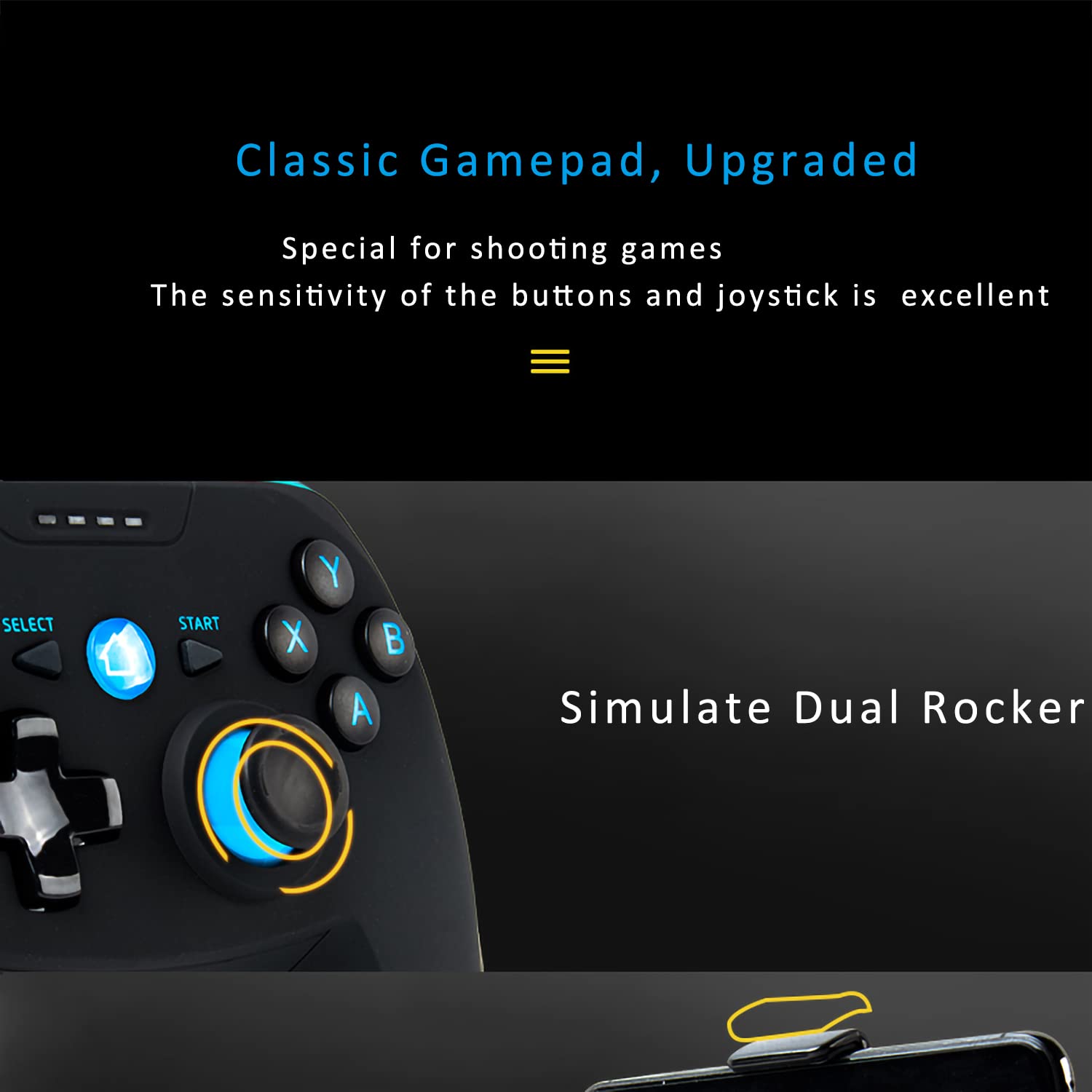 Wireless Programmable Game Controller Professional Gamepad for Phone/Tablet/PC/PS/VR/TV/Switch/Drone etc., Gamepad Joystick Compatible with Android/Windows/PS/Switch (Professional Gamepad)