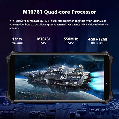 Rugged Cell Phone Unlocked OUKITEL WP5, 8000mAh Battery, Android 10.0 Rugged Smartphone,5.5 Inch 4GB RAM+32GB ROM,IP68 Waterproof Shockproof Phone with 4 LED Flashlights,Triple Camera,Dual SIM 4G