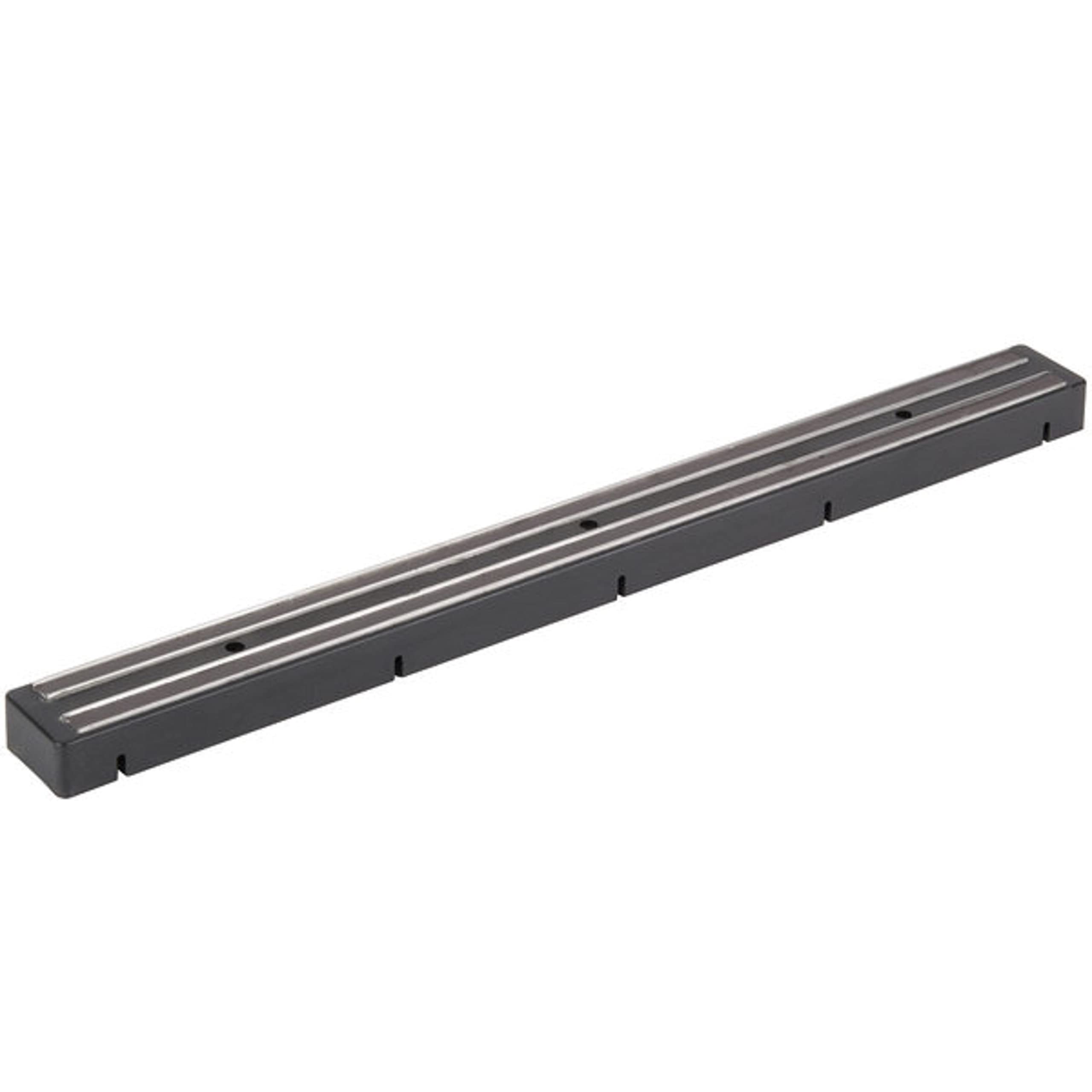 TrueCraftware 18” Magnetic Knife Holder Black with Plastic Base & Two Magnetic Strips for Wall optional hanging hooks -Strong Powerful Knife Rack Knife Strip Storage Display Magnetic Tool Organizer