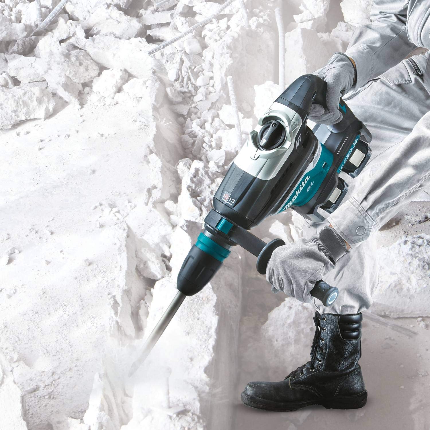Makita XRH07PTUN 18V X2 LXT® Lithium-Ion (36V) Brushless Cordless 1-9/16" Advanced AVT® Rotary Hammer Kit, SDS-MAX, AFT®, AWS™ (5.0Ah)