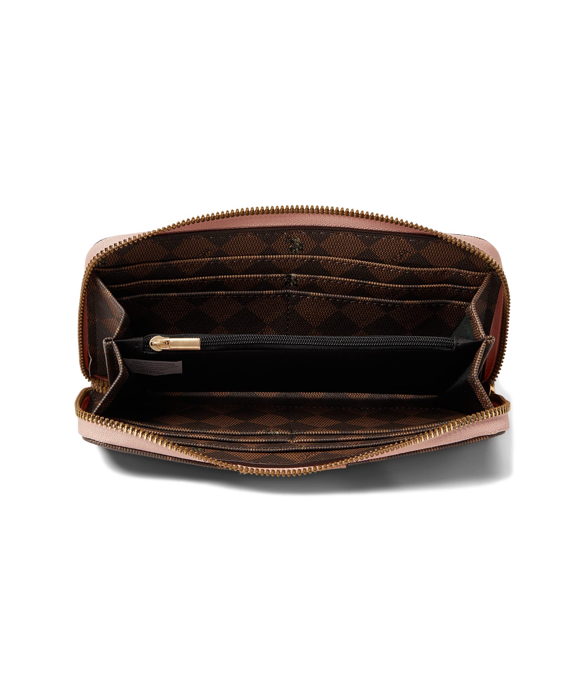 U.S. Polo Assn. Diamond Zip Around Wallet Brown One Size