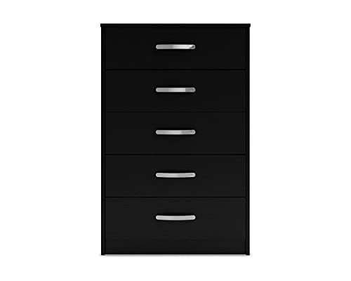 Signature Design by Ashley Finch Contemporary 5 Drawer Chest of Drawers, Black