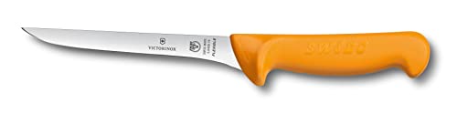 Victorinox "Swibo" Boning Knife with 16 cm Curved/Narrow Flexible Blade, Stainless Steel, Yellow, 30 x 5 x 5 cm