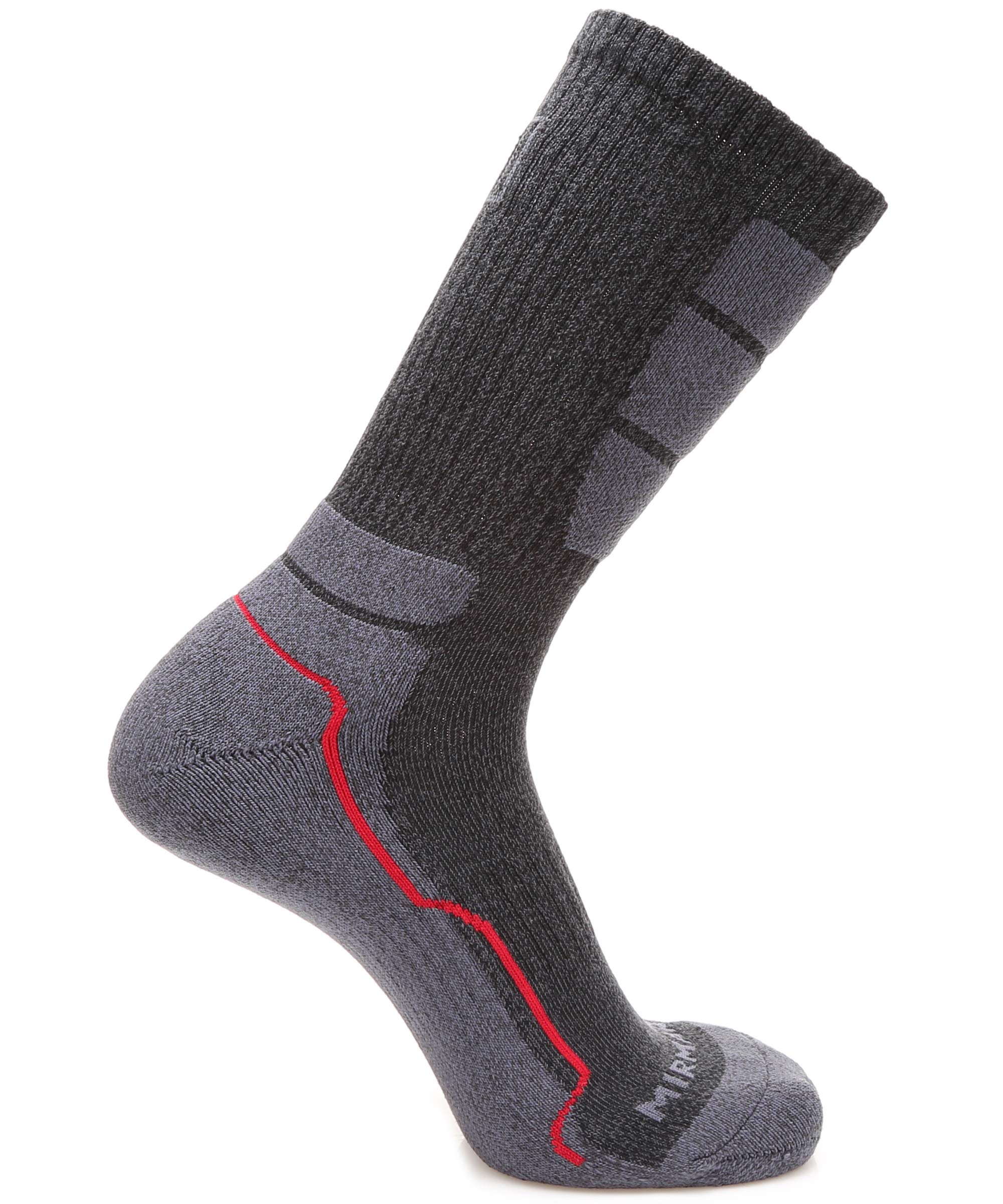 MIRMARU Men's 5 Pairs Hiking Outdoor Trail Running Trekking Moisture Wicking Cushion Crew Socks (M222-LARGE)