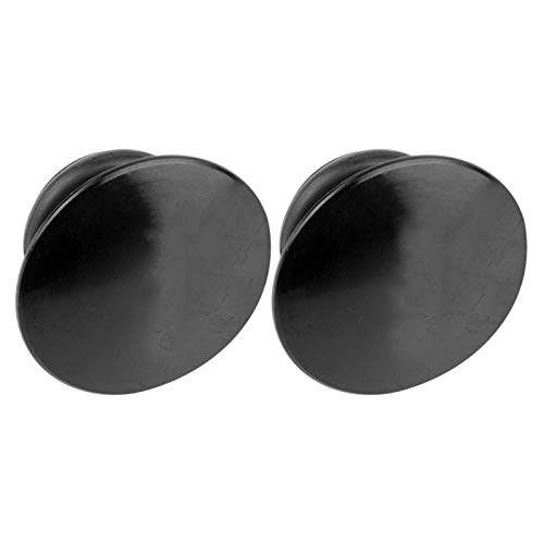 Uxsiya Handlebar End Plug, Bike Handle Aluminium Alloy Anodized 1 Pair with Rubber Snap for Mountain and Road Bikes(Black)