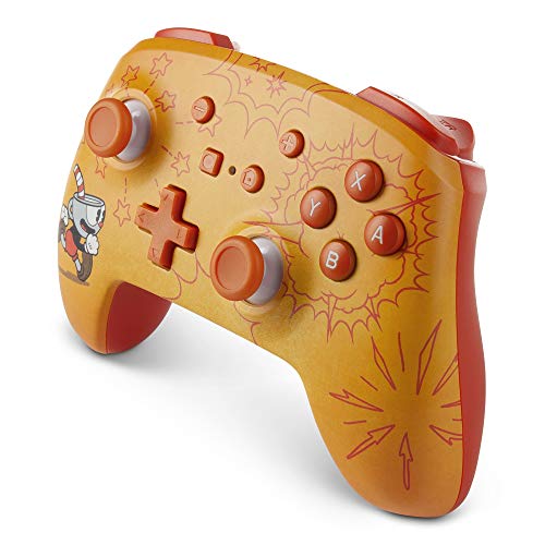 PowerA Enhanced Wireless Controller for Nintendo Switch - Cuphead, Nintendo Switch Lite, Gamepad, Game Controller, Bluetooth Controller, AA - Nintendo Switch