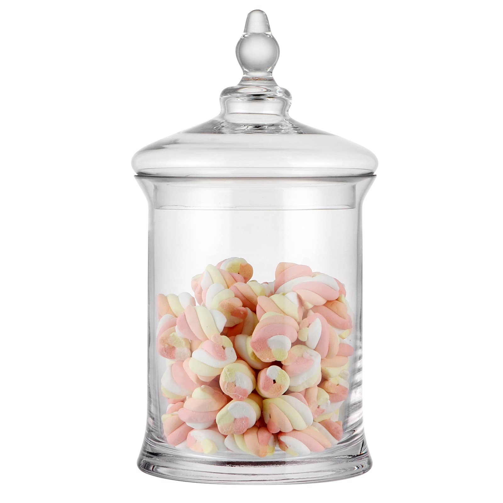 MDLUU Glass Apothecary Jars with Lids, Candy Buffet Serving Jars, Decorative Bathroom Canisters for Stroage, 5.9"W×11.8"H