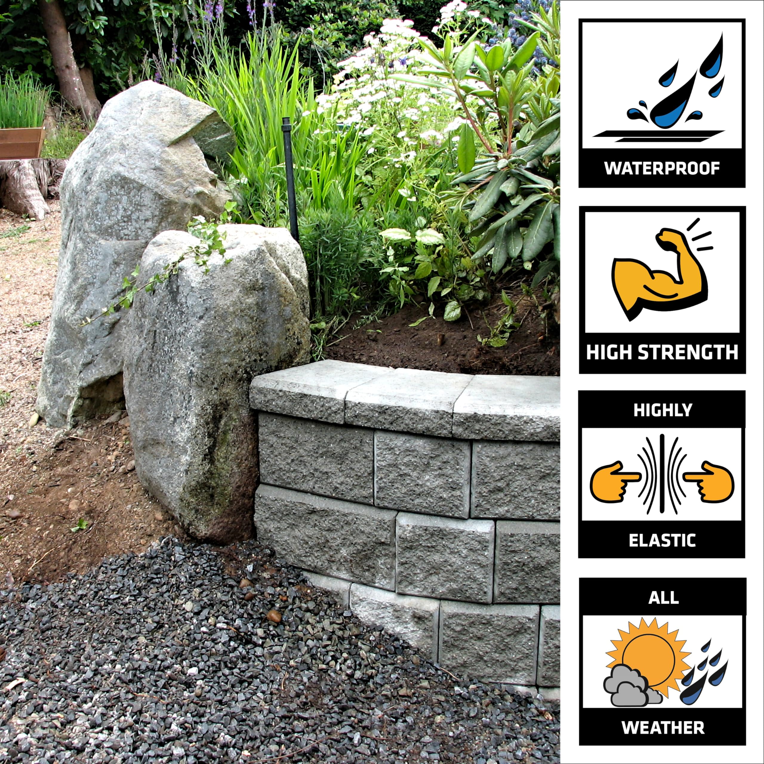 Sika Sikabond - Hardscape Adhesive - Gray - Durable and Flexible Outdoor Adhesive - for Landscape Projects - Exterior use - 10.1 fl oz