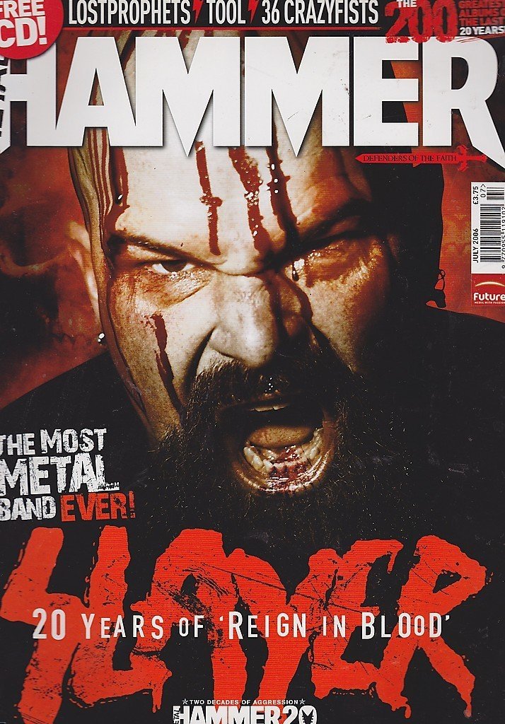 METAL HAMMER Magazine July 2006 # 154 Tool Slayer Trivium Aiden Gary Numan Anthrax Fear Factory HIM My Chemical Romance LostProphets 36 Crazyfists (Metal Hammer Magazine)
