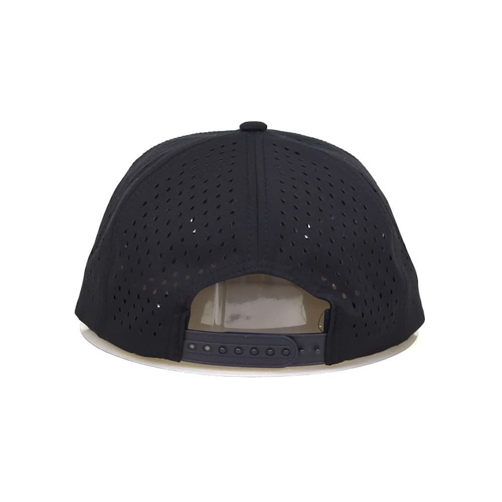 VATN Rope Hat, Performance Unstructured, Flat Brim Snapback Hat, Water-Resistant Baseball Cap for Men & Women - Golf, Gym, Surf (Black - Mountain Patch)