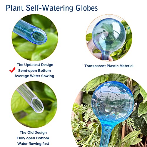 Plant Watering Globes, 10pcs Plastic Plant Automatic Water Bulbs Flower Self Feeder Balls Irrigation Device Auto Waterer Planter Insert Stakes for Indoor Outdoor Garden Potted While Away on Vacation