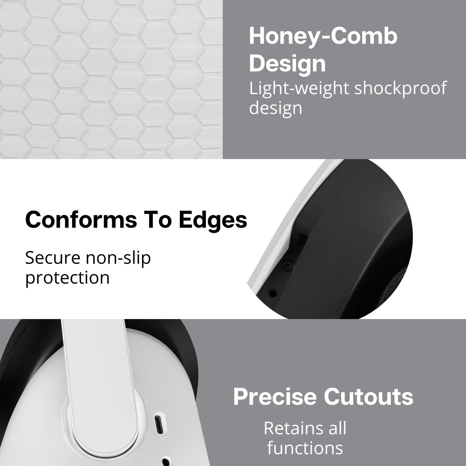 TNP VR Cover for Oculus Quest 2 Cover - Transparent Silicone VR Cover for Oculus Quest 2 Protective Cover - Anti Scratch Dust Bump Oculus Protective Cover