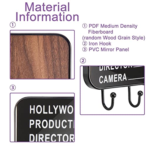 MUOOUM Key Holder for Wall Self Adhesive for Wall No Damage Key Rack for Wall with 4 Key Hooks,Movie Cinema Lapper Board