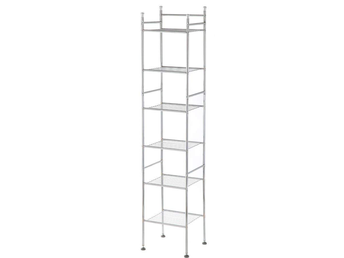 Mainstay Shelving 6-Shelf Tower, 12.60 x 11.02 x 65.75 Inches, Chrome