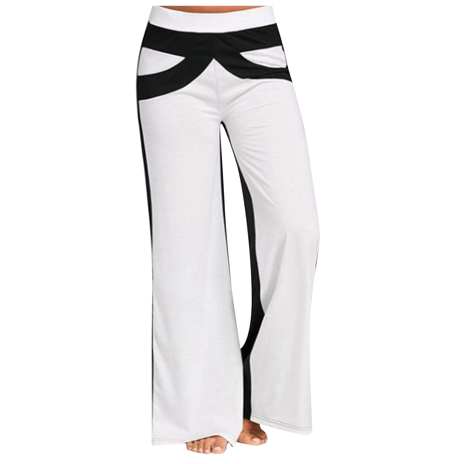 RUIVE Women s Yoga Pants Plus Size Black White Patchwork Stretchy Ladies Sportswear Bell Bottoms Flare Leggings
