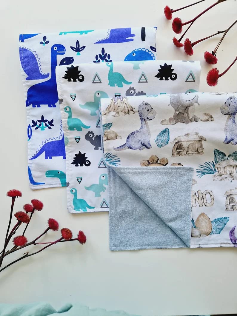 Waterproof Baby Pads - 19.6 X 27.5 Inch Pad For Easy To Clean, Thick, Large Mat Newborn Must Haves Cute Changing Table With Dinosaur Pattern New Born Essentials White 3 Count