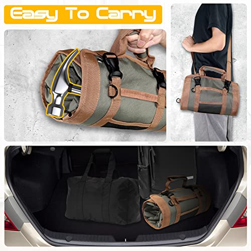 Tsmsv Tool Roll Up Bag, Roll Up Tool Bag, Roll Tool Organizer With 3 Detachable Pouches, Tool Roll Pouch For Mechanic/Electrician/Motorcycle/Truck