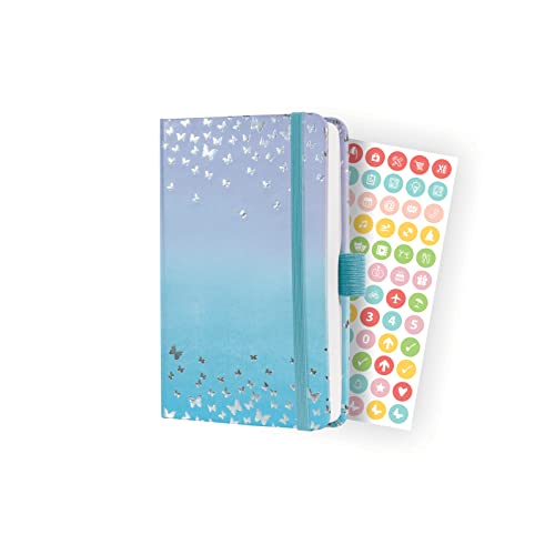 SIGEL J4346 Jolie 2024 Weekly Planner Butterfly Confetti Candy Approx. A6 Hard Cover Elastic Band Pen Loop Pocket 174 Pages FSC Certified Diary