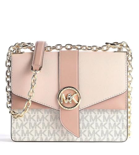 Michael Kors Ladies White/Nude Pink Greenwich Small Presbyopia Crossbody Bag
