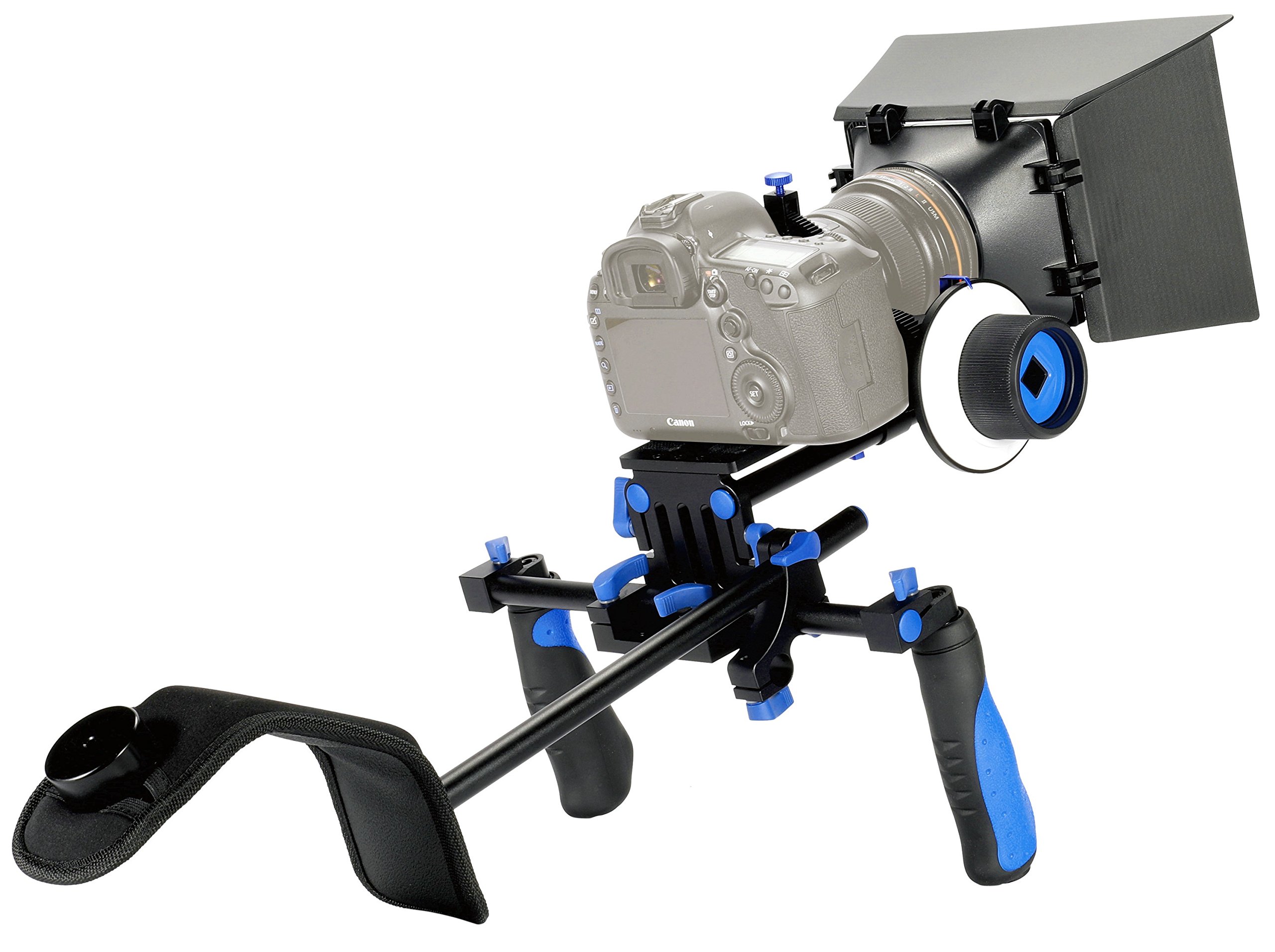 Morros Professional DSLR Rig with Follow Focus and Matte Box for All DSLR Cameras and Video Camcorders