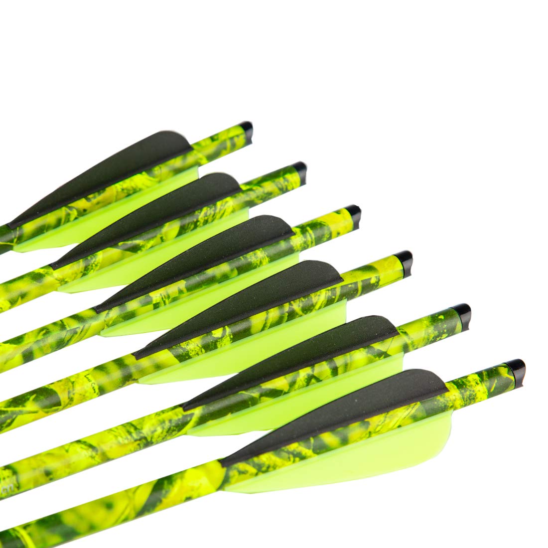 Pinals Archery Camo Crossbow Bolts 22 20 inch Carbon Hunting Arrows Crossbolt 12PCS Yellow 20"