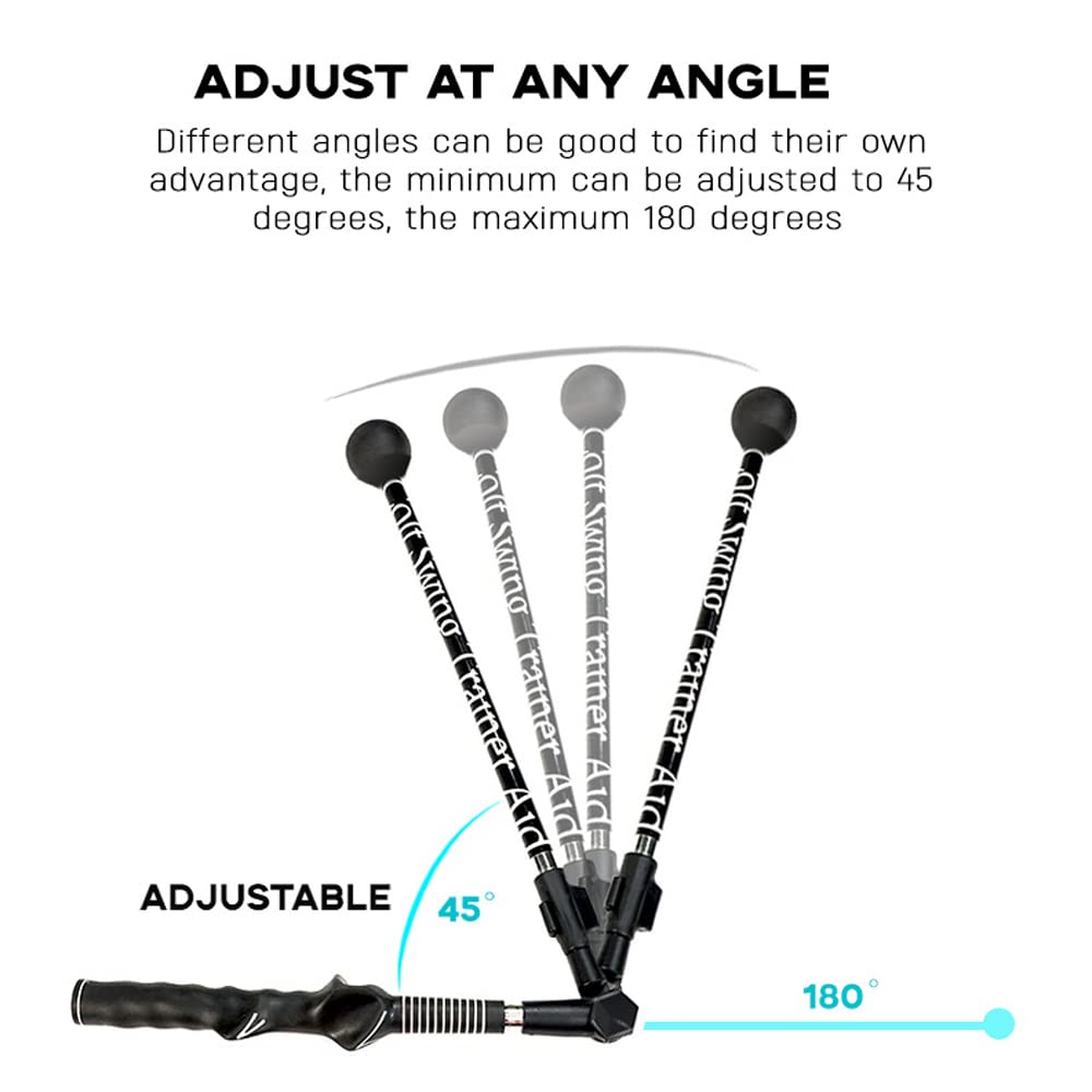 STONESTAR Golf Swing Trainer, Angle Adjustable Golf Swing Master Foldable Golf Swing Trainer Aid Stick, Golf Training Aid to Improve Hinge, Forearm Rotation, Shoulder Turn (Black+Blue)
