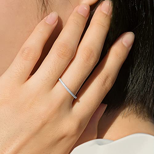 Silver Stacking Rings for Women Stainless Steel Rings 1.5mm Thin Knuckle Ring 3 Styles Rings Set Midi Ring Size 5 6 7 8 9 10